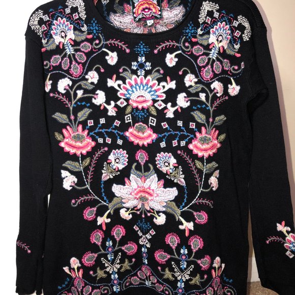 Johnny Was | Sweaters | Johnny Was Embroidered Sweatshirt | Poshmark